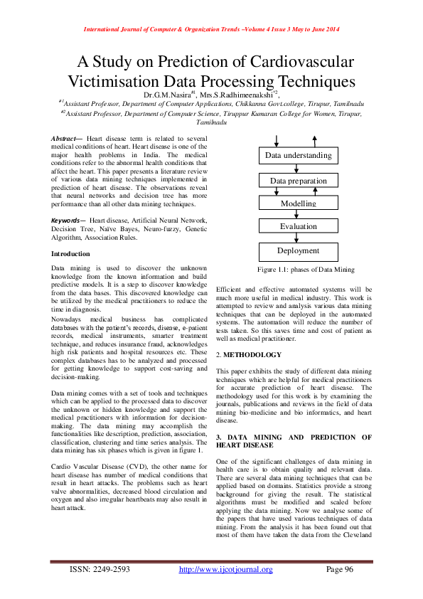 (PDF) A Study on Prediction of Cardiovascular Victimization Data Processing Techniques