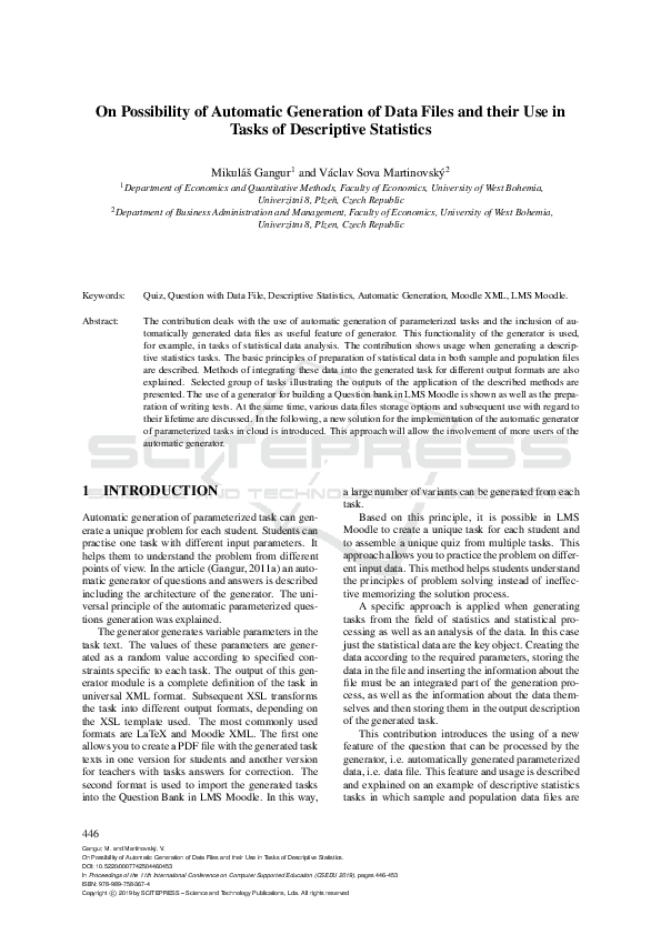 (PDF) On Possibility of Automatic Generation of Data Files and their ...
