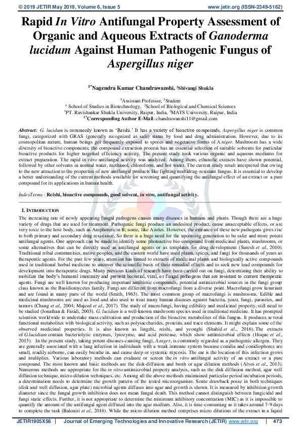 (PDF) Rapid In Vitro Antifungal Property Assessment of Organic and Aqueous Extracts of Ganoderma ...