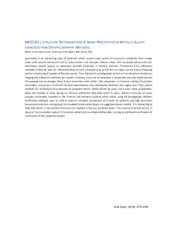 (PDF) Structure determination of nano-precipitates in metallic alloys ...