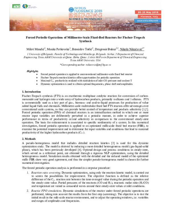 (PDF) Forced Periodic Operations of Millimetre-Scale Fixed-Bed Reactors ...