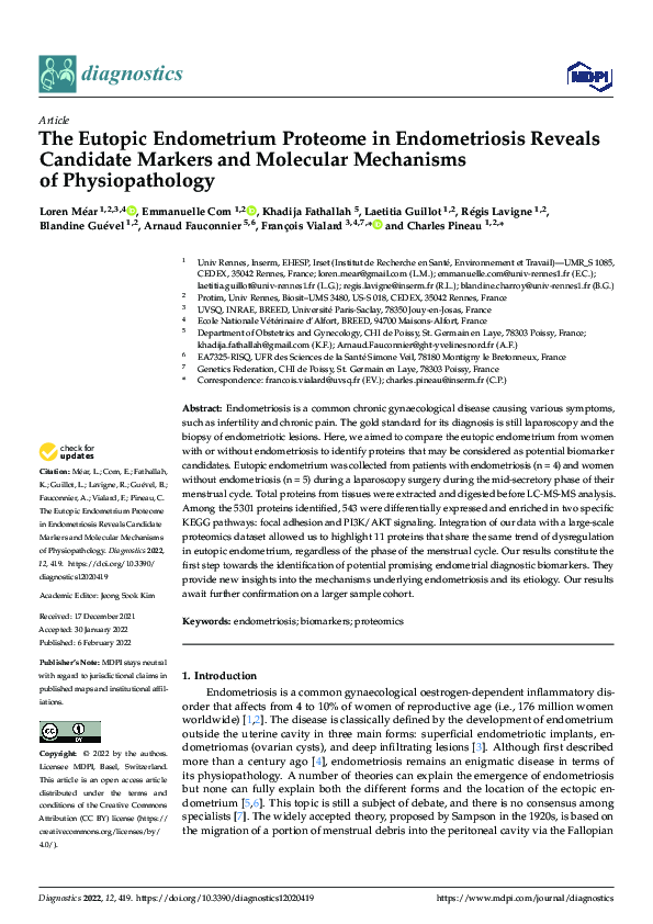 (PDF) The Eutopic Endometrium Proteome in Endometriosis Reveals ...