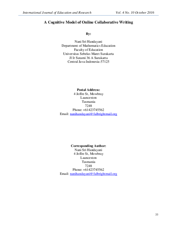 (PDF) A Cognitive Model of Online Collaborative Writing | Nani Handayani - Academia.edu