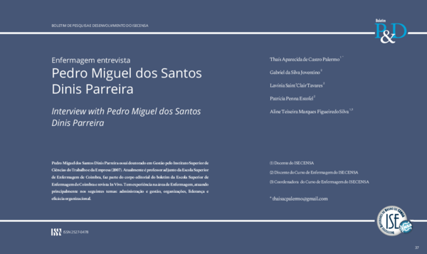 (PDF) Enfermagem entrevista Pedro Miguel dos Santos Dinis Parreira