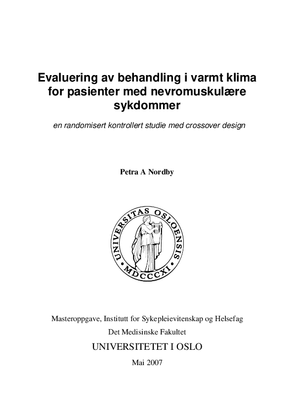 (PDF) Evaluering av behandling i varmt klima for pasienter med ...
