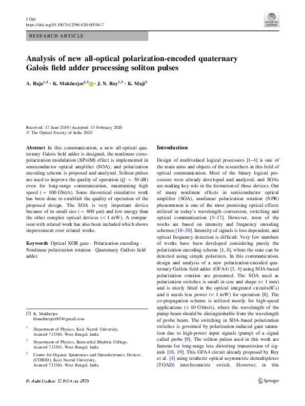 (PDF) Analysis of new all-optical polarization-encoded quaternary ...
