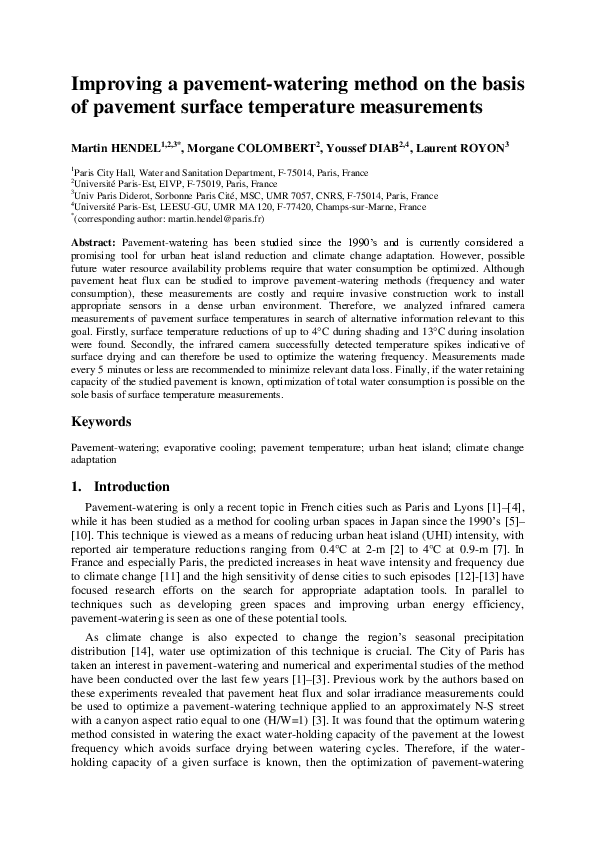 (PDF) Improving a pavement-watering method on the basis of pavement ...