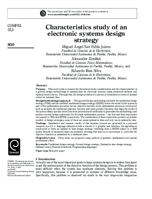(PDF) Characteristics study of an electronic systems design strategy