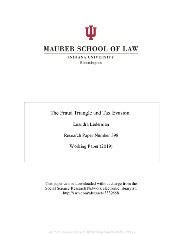 (PDF) The Fraud Triangle and Tax Evasion