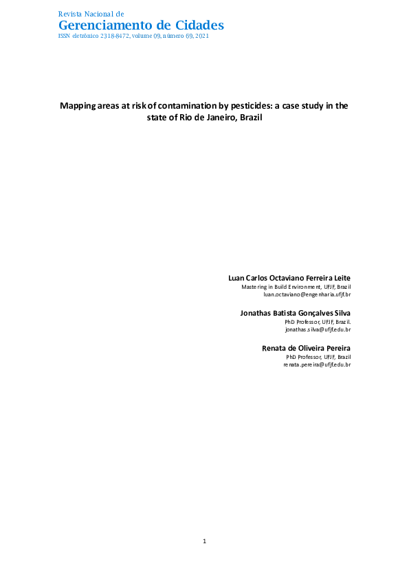 (PDF) Mapping areas at risk of contamination by pesticides: a case ...