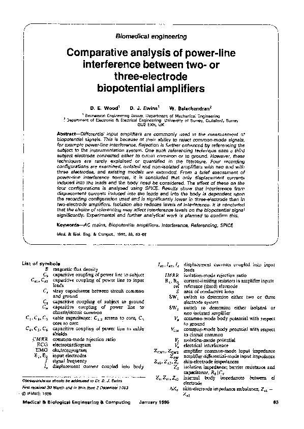 (PDF) Comparative analysis of power-line interference between two- or three-electrode ...