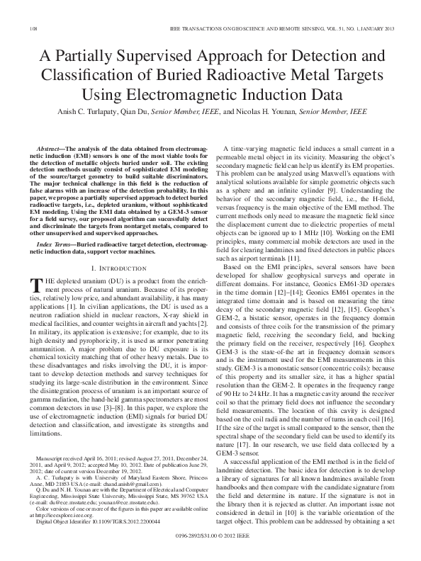 (PDF) A Partially Supervised Approach for Detection and Classification of Buried Radioactive ...