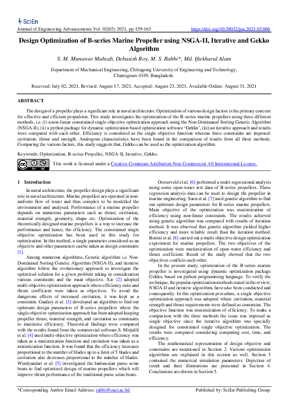 (PDF) Design Optimization of B-series Marine Propeller using NSGA-II ...