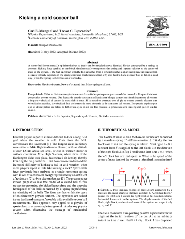 (PDF) Kicking a cold soccer ball
