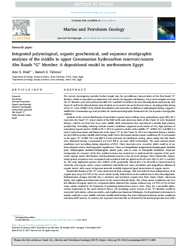(PDF) Integrated palynological, organic geochemical, and sequence ...