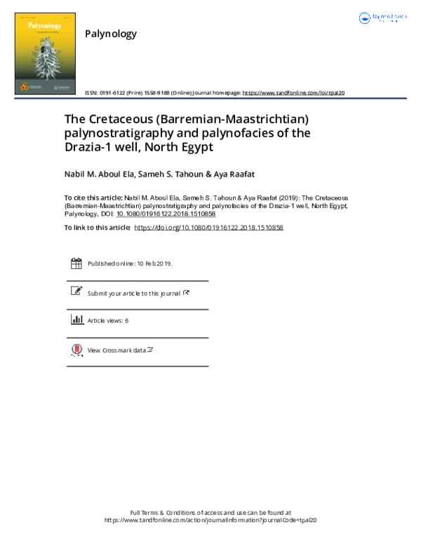 (PDF) The Cretaceous (Barremian-Maastrichtian) palynostratigraphy and ...