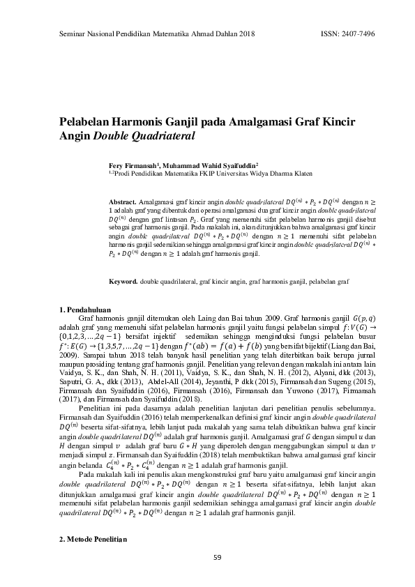 (PDF) Pelabelan Harmonis Ganjil Pada Amalgamasi Graf Kincir Angin ...