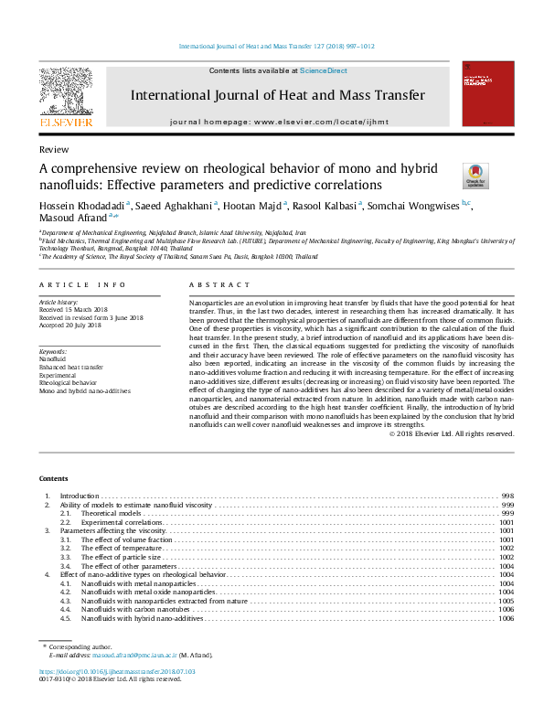 Pdf A Comprehensive Review On Rheological Behavior Of Mono And Hybrid