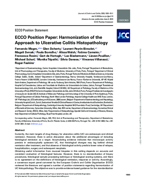 (PDF) ECCO Position Paper: Harmonization of the Approach to Ulcerative ...