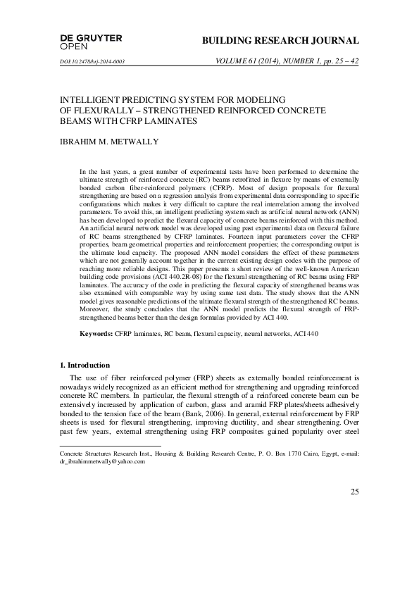 Pdf Intelligent Predicting System For Modeling Of Flexurally Strengthened Reinforced