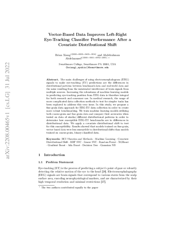 (PDF) Vector-Based Data Improves Left-Right Eye-Tracking Classifier Performance After a ...