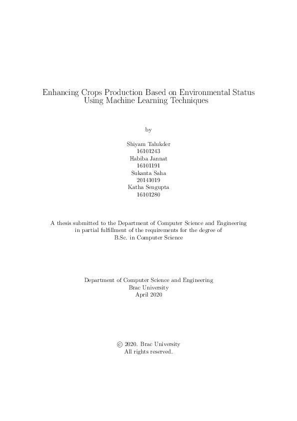 (PDF) Enhancing Crops Production Based on Environmental Status Using ...