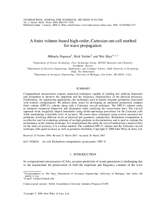 Pdf A Finite Volume Based High Order Cartesian Cut Cell Method For