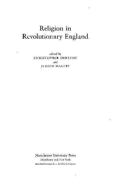 (PDF) Religion in revolutionary England
