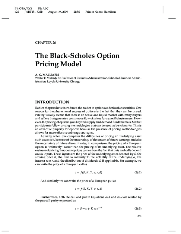 (PDF) Black-Scholes Option Pricing Model