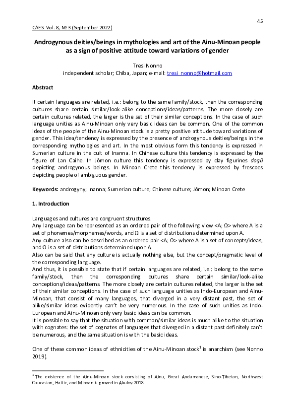 (PDF) Androgynous deities/beings in mythologies and art of the Ainu ...