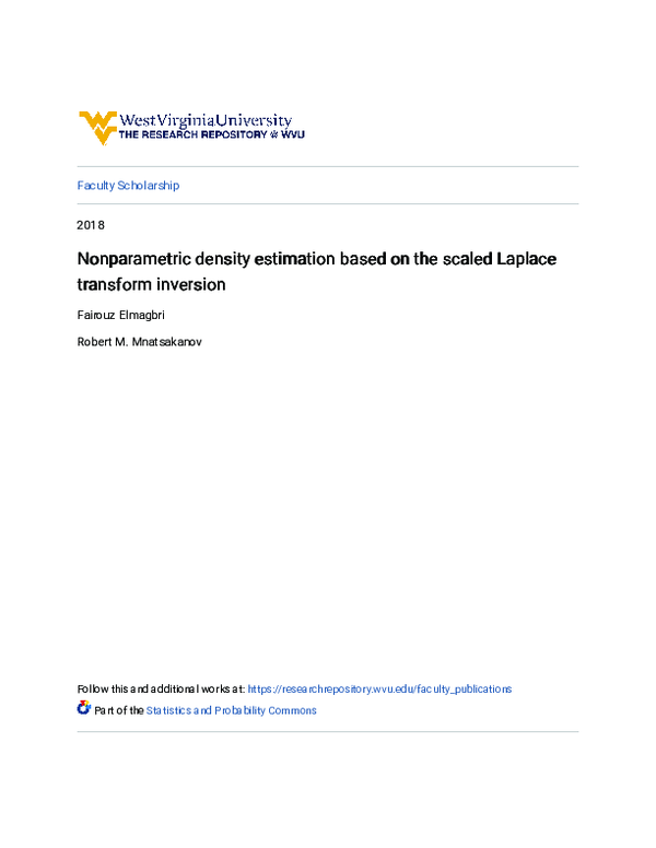 Pdf Nonparametric Density Estimation Based On The Scaled Laplace Transform Inversion