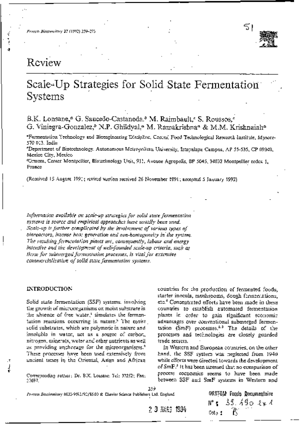 (PDF) Scale-up strategies for solid state fermentation systems