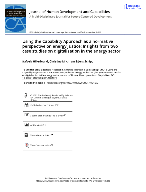 (PDF) Using the Capability Approach as a normative perspective on ...