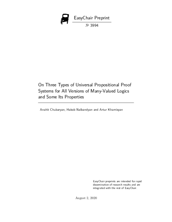 (PDF) On Three Types of Universal Propositional Proof Systems for All Versions of Many-Valued ...