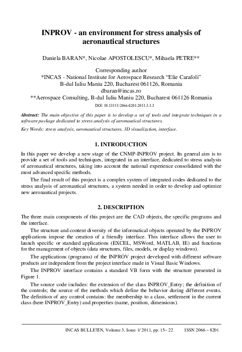 (PDF) INPROV - an environment for stress analysis of aeronautical ...
