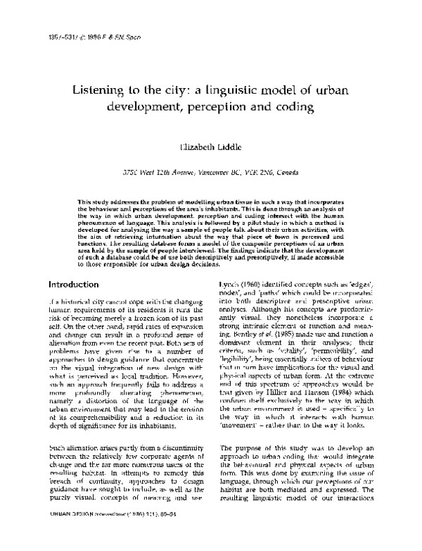 (PDF) Listening to the city: a linguistic model of urban development ...