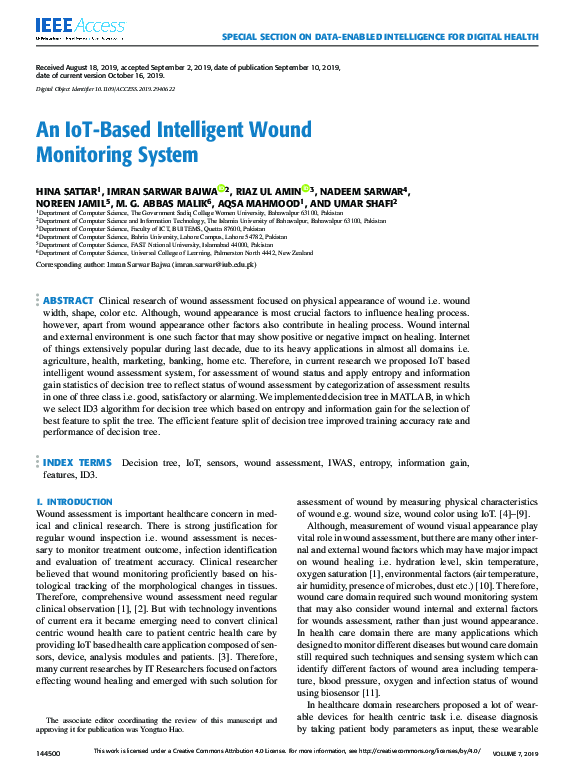 (PDF) An IoT-Based Intelligent Wound Monitoring System