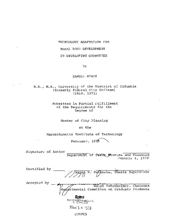 (PDF) Technology adaptation for rural road development in developing ...