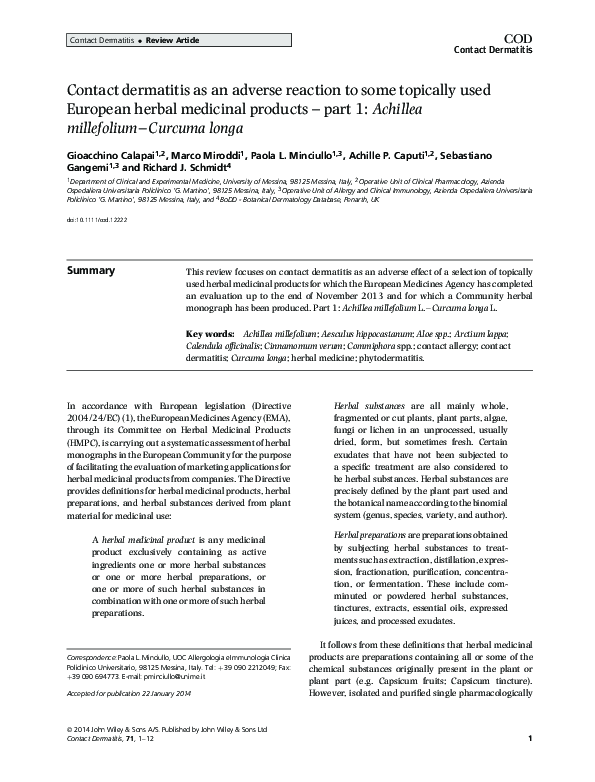 (PDF) Contact dermatitis as an adverse reaction to some topically used ...