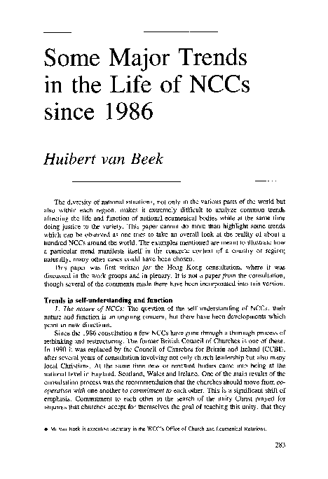 (PDF) Some Major Trends in the Life of NCCs since 1986