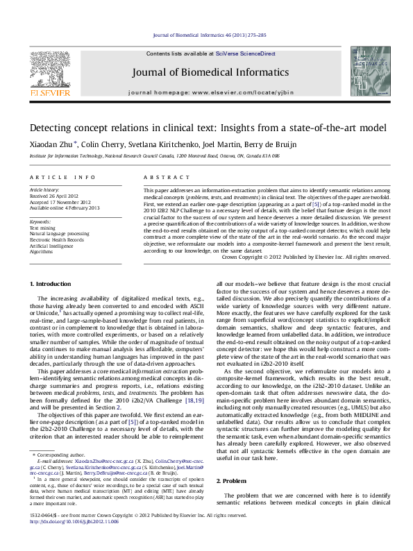 (PDF) Detecting concept relations in clinical text: Insights from a state-of-the-art model ...