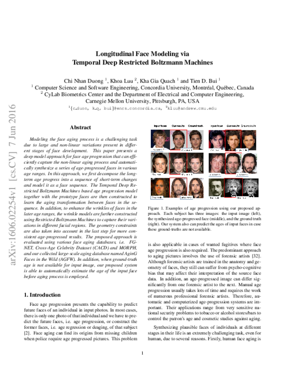 (PDF) Longitudinal Face Modeling via Temporal Deep Restricted Boltzmann ...