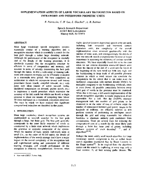(PDF) Implementation aspects of large vocabulary recognition based on ...