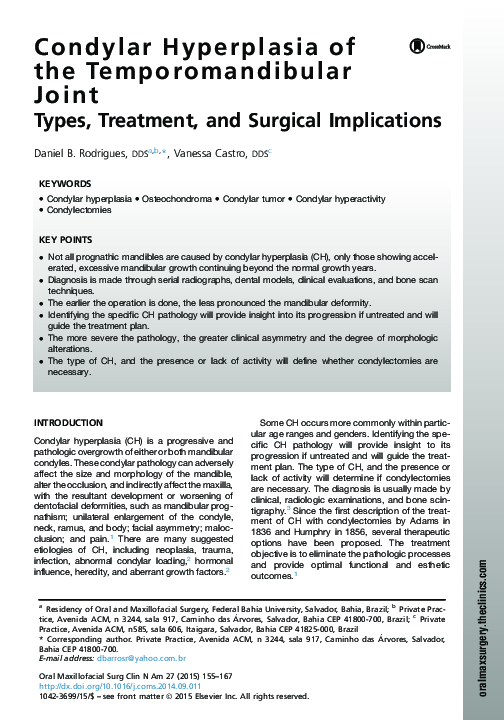 (PDF) Condylar Hyperplasia of the Temporomandibular Joint
