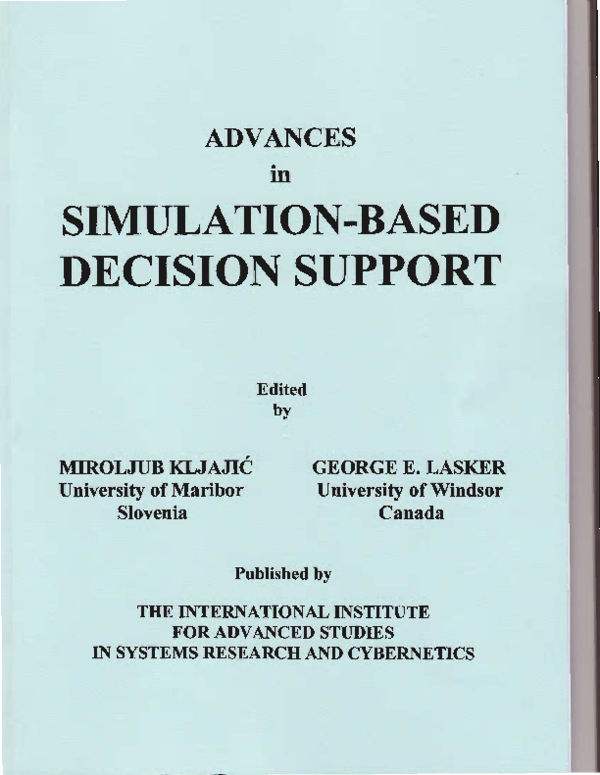 (PDF) Simulation Based Decision Processes for Territorial Security