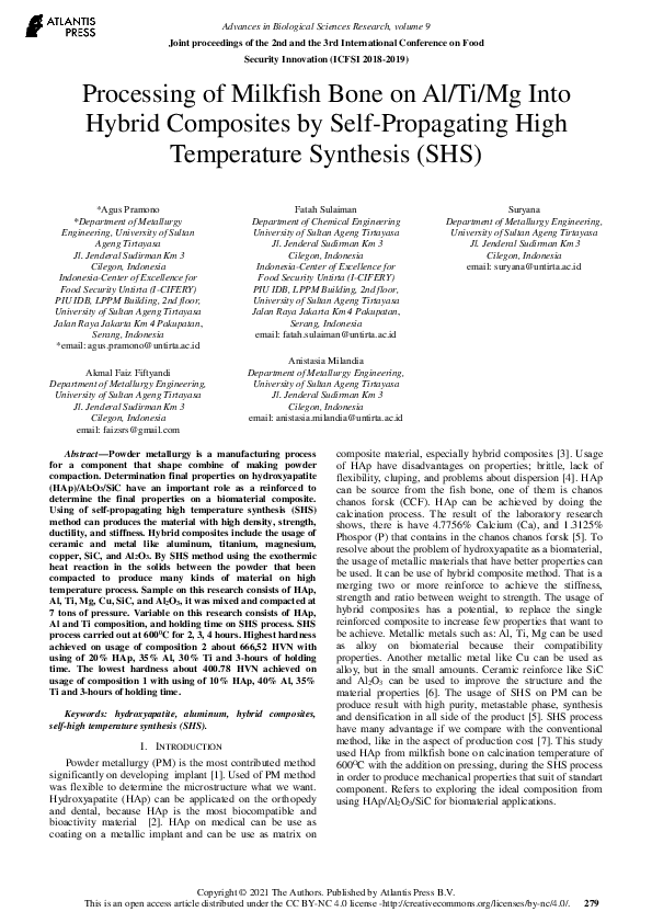 (PDF) Processing of Milkfish Bone on Al/Ti/Mg Into Hybrid Composites by ...