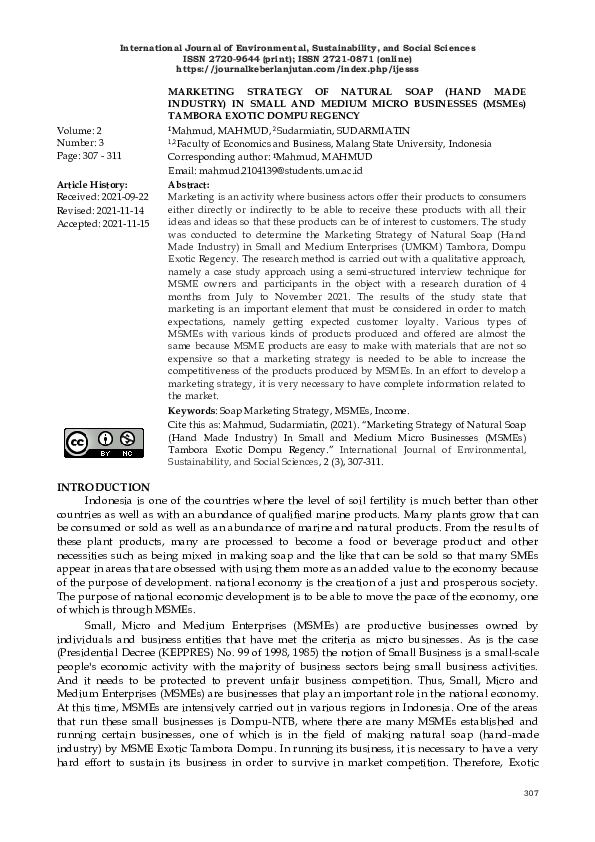 (PDF) Marketing Strategy of Natural Soap (Hand Made Industry) In Small ...