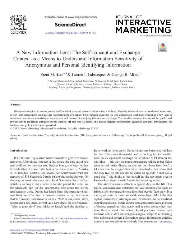 (PDF) A New Information Lens: The Self-concept and Exchange Context as ...