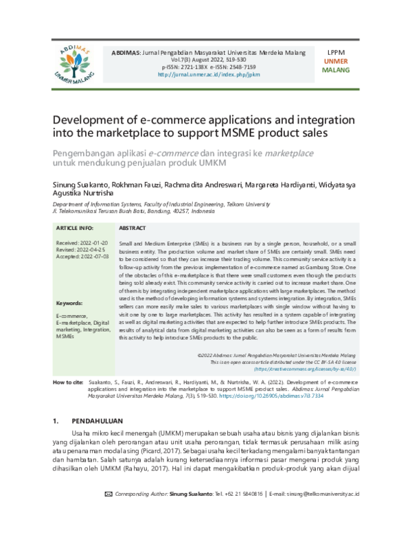 (PDF) Development of e-commerce applications and integration into the ...