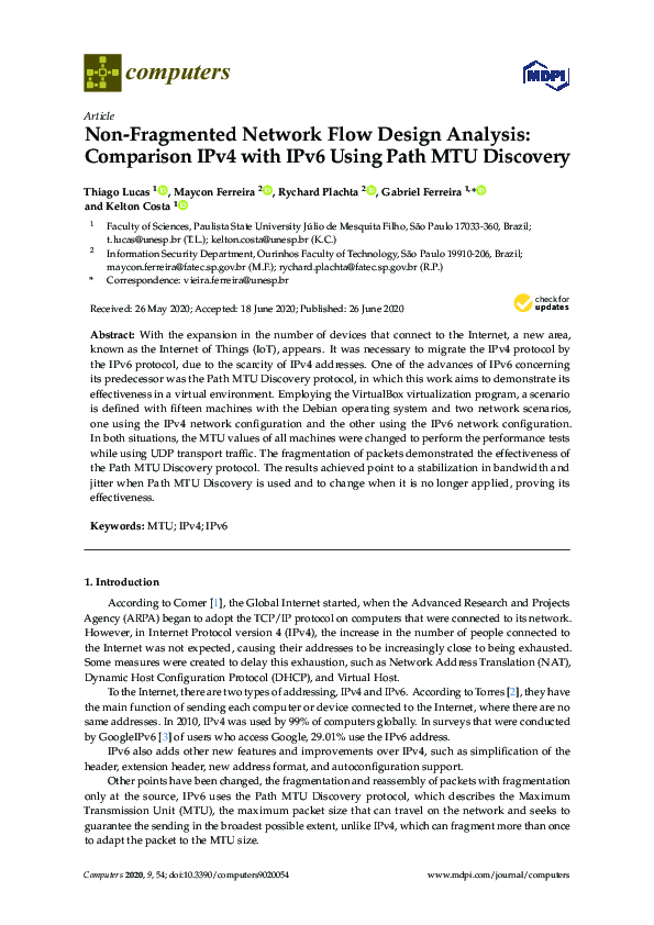 (PDF) Non-Fragmented Network Flow Design Analysis: Comparison IPv4 with ...
